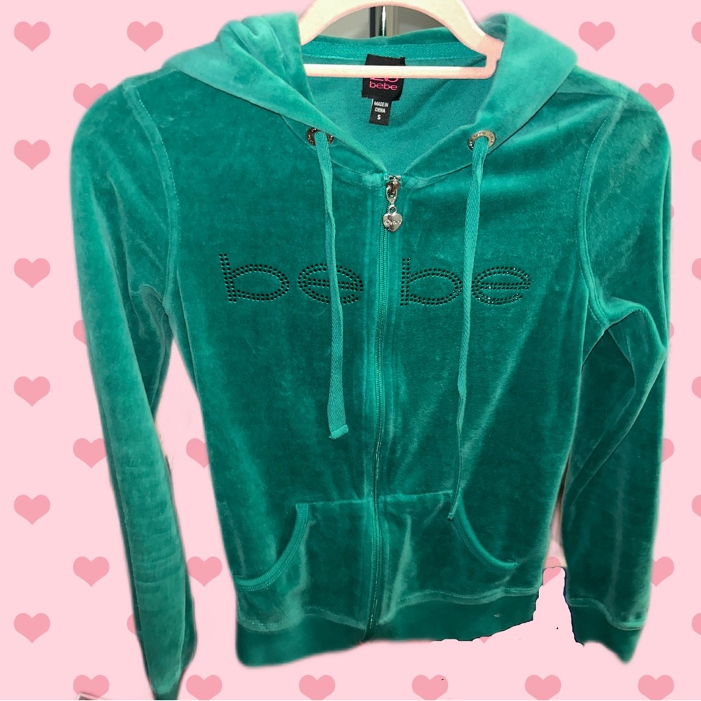 Y2k Bebe Velour Track Jacket - Gem